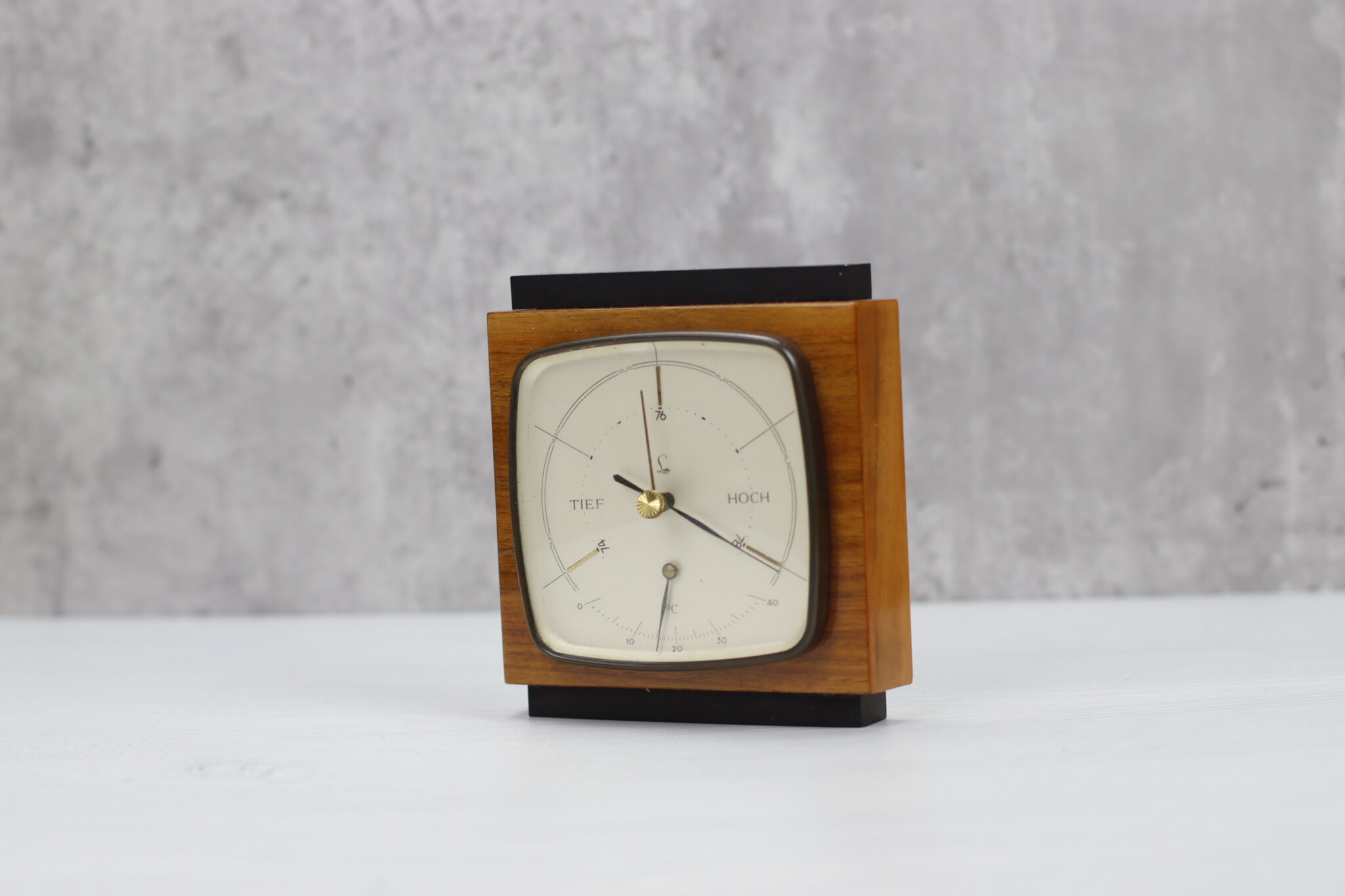 Lufft Barometer Thermometer Hygrometer Wetterstation Holz 50er 60er ...